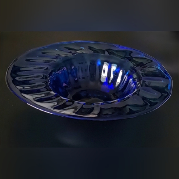 BLENKO | Art | Rare 25 Blenko Cobalt Blue Handcrafted Optic Art Glass ...